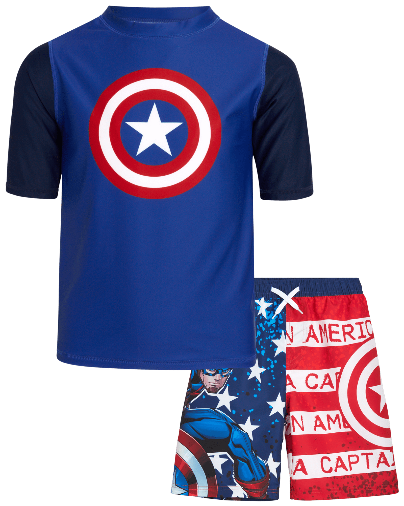 Marvel Boys' Spider-Man Rash Guard Set - UPF 50+ 2 Piece Swim Shirt and ...