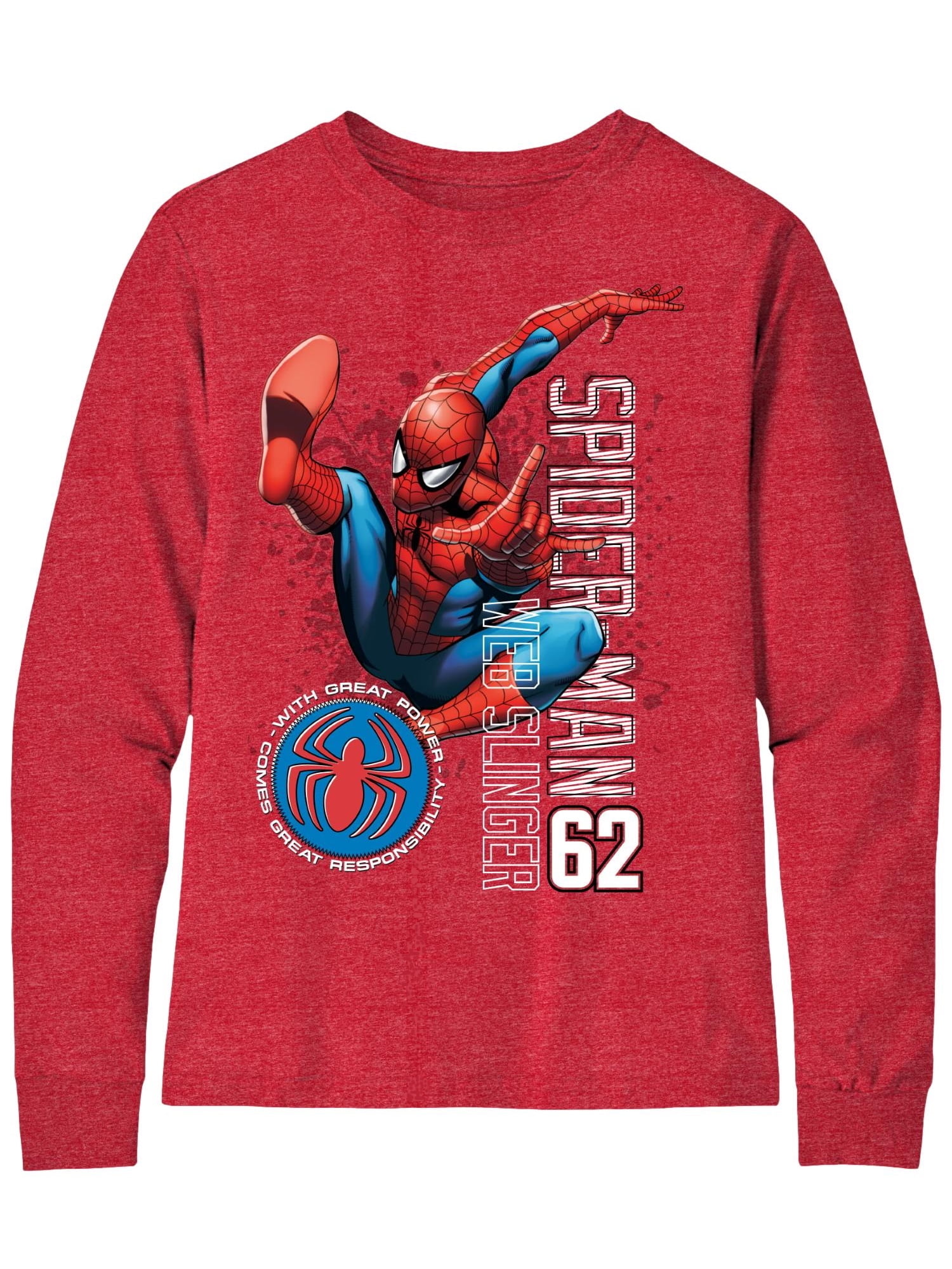 Marvel Boys' Spiderman Long Sleeve T-Shirt, Sizes 4-16 - Walmart.com