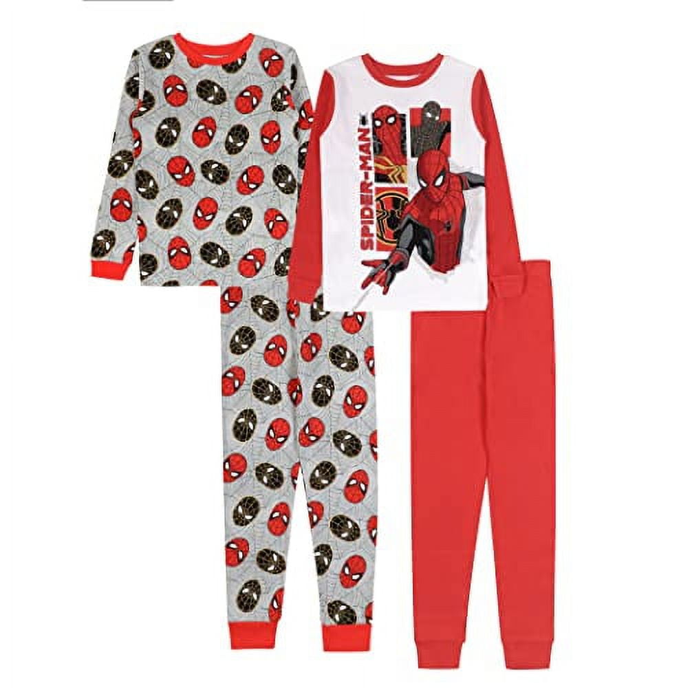 Marvel Boys' Spiderman Snug Fit Cotton Pajamas, Many Costumes, 4 ...