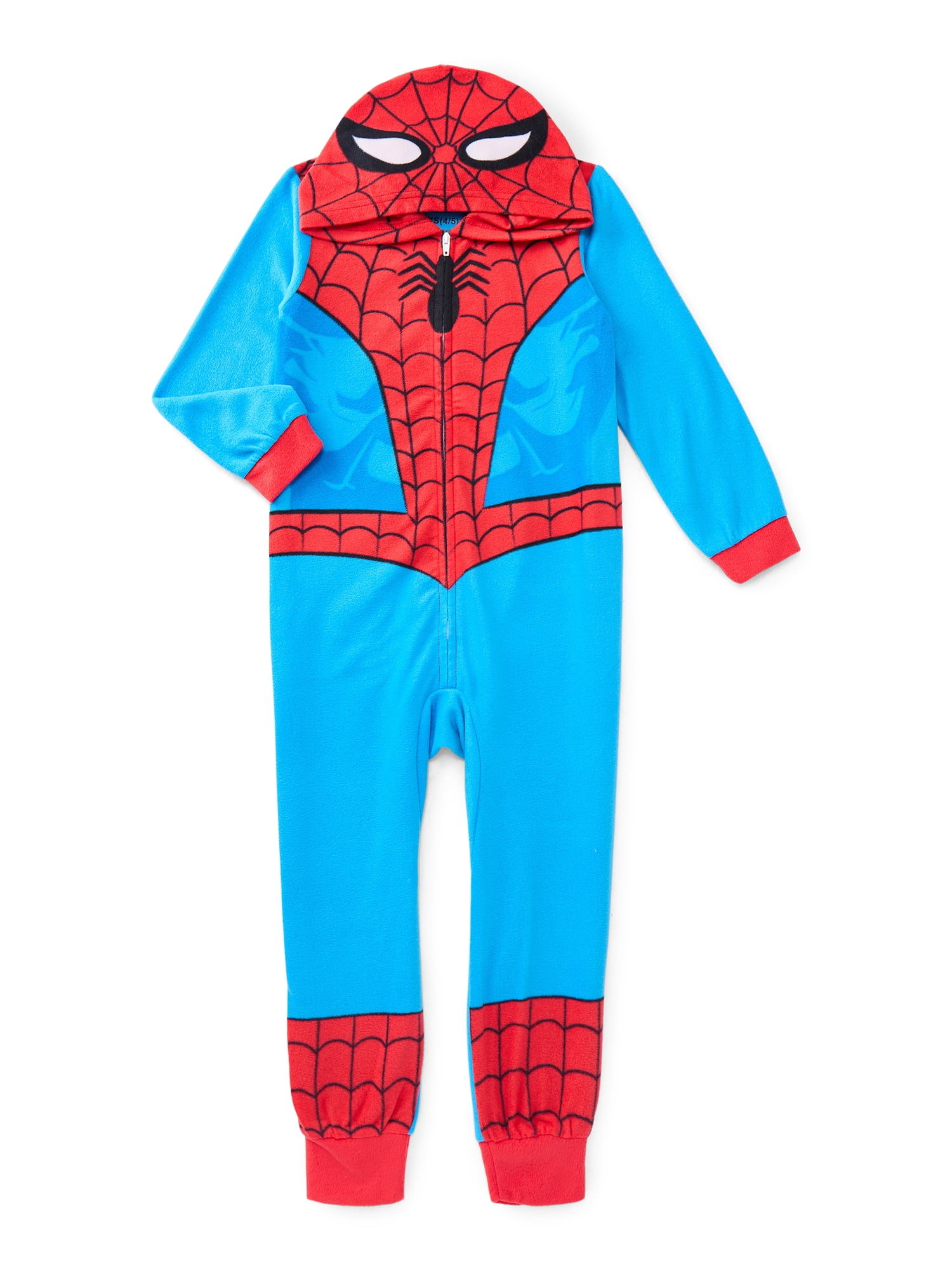 Marvel Spider-Man Boys Cosplay Union Suit with Hood, Sizes 4-12 ...