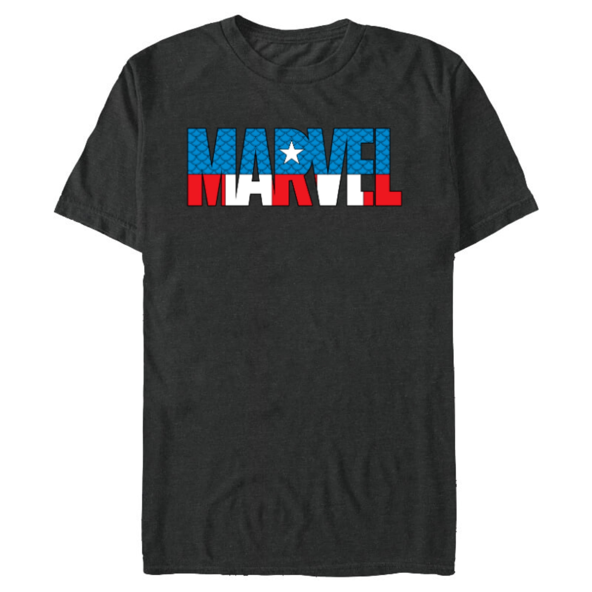 Marvel Brick Logo in Captain America Colors - Short Sleeve Blended T ...