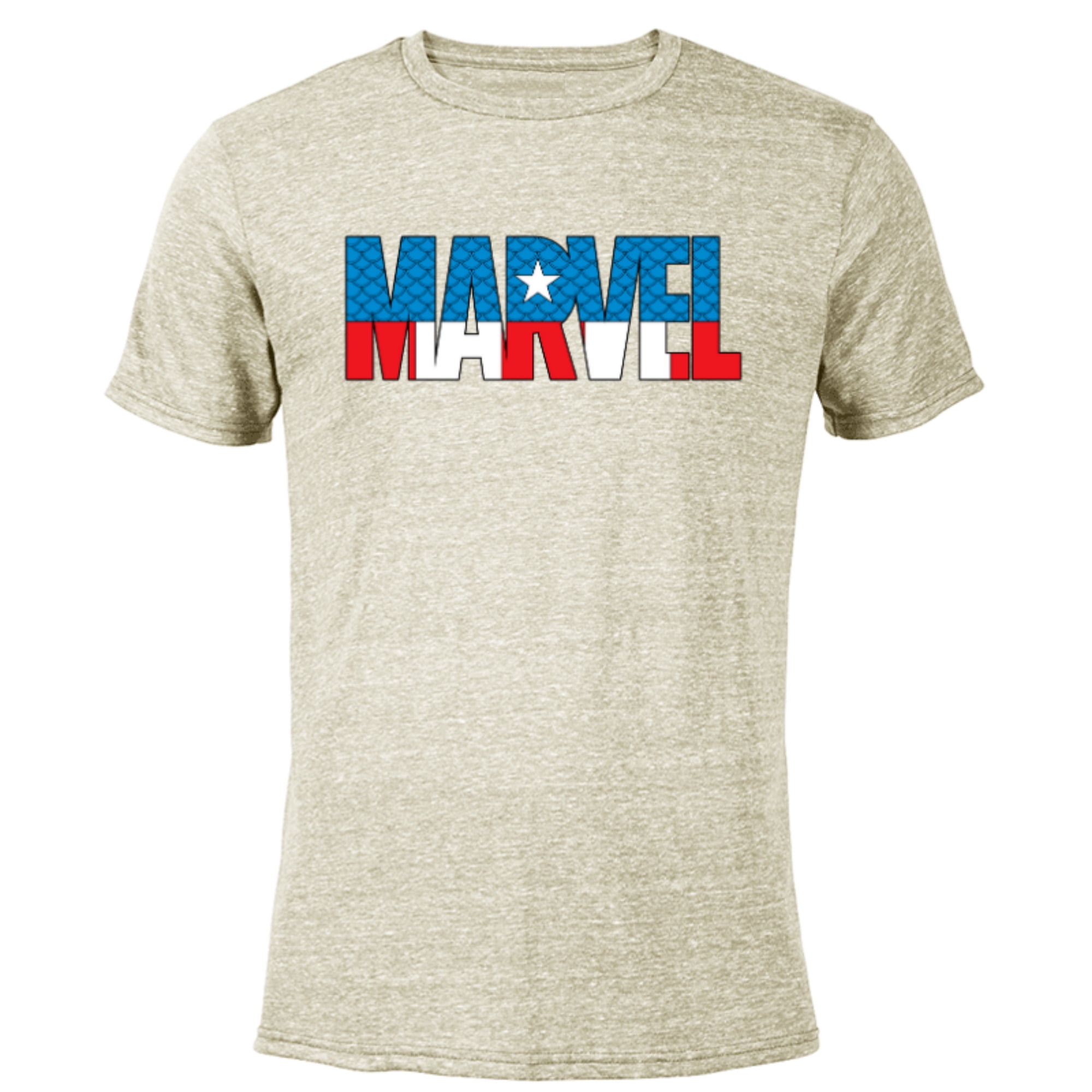 Marvel Brick Logo in Captain America Colors - Short Sleeve Blended T ...