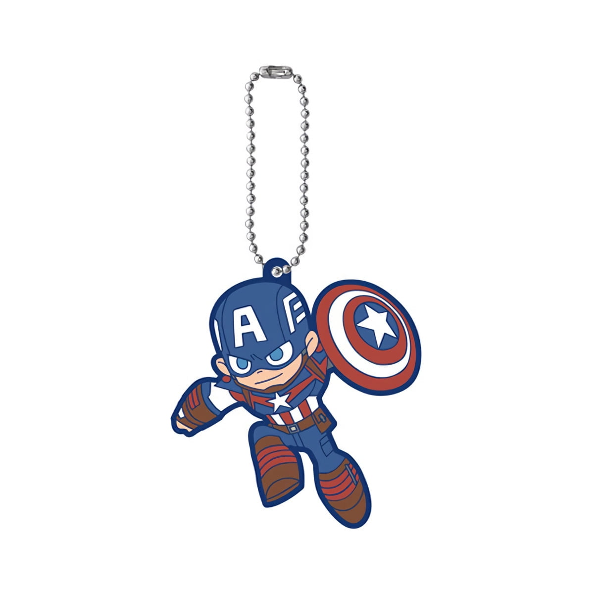 Marvel Capsule Rubber Mascot Captain America Trading Strap Keychain ...