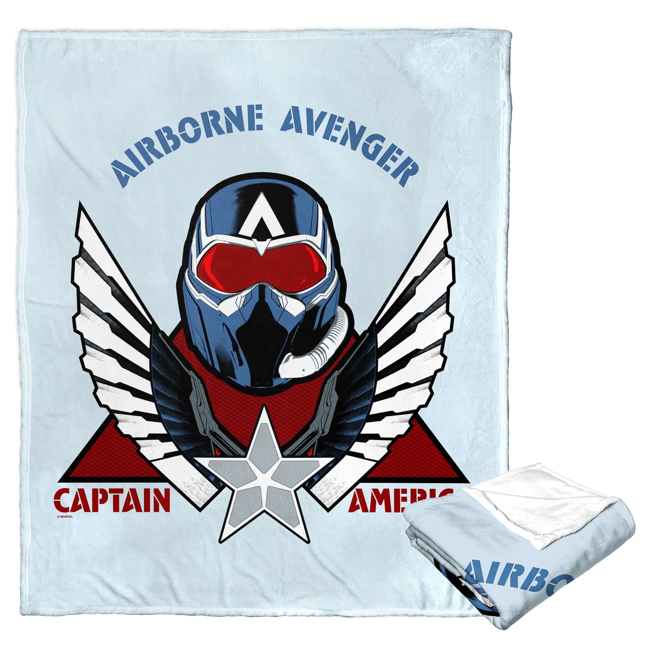 Marvel Captain America Airborne Avenger Kids Silk Touch Throw Blanket ...