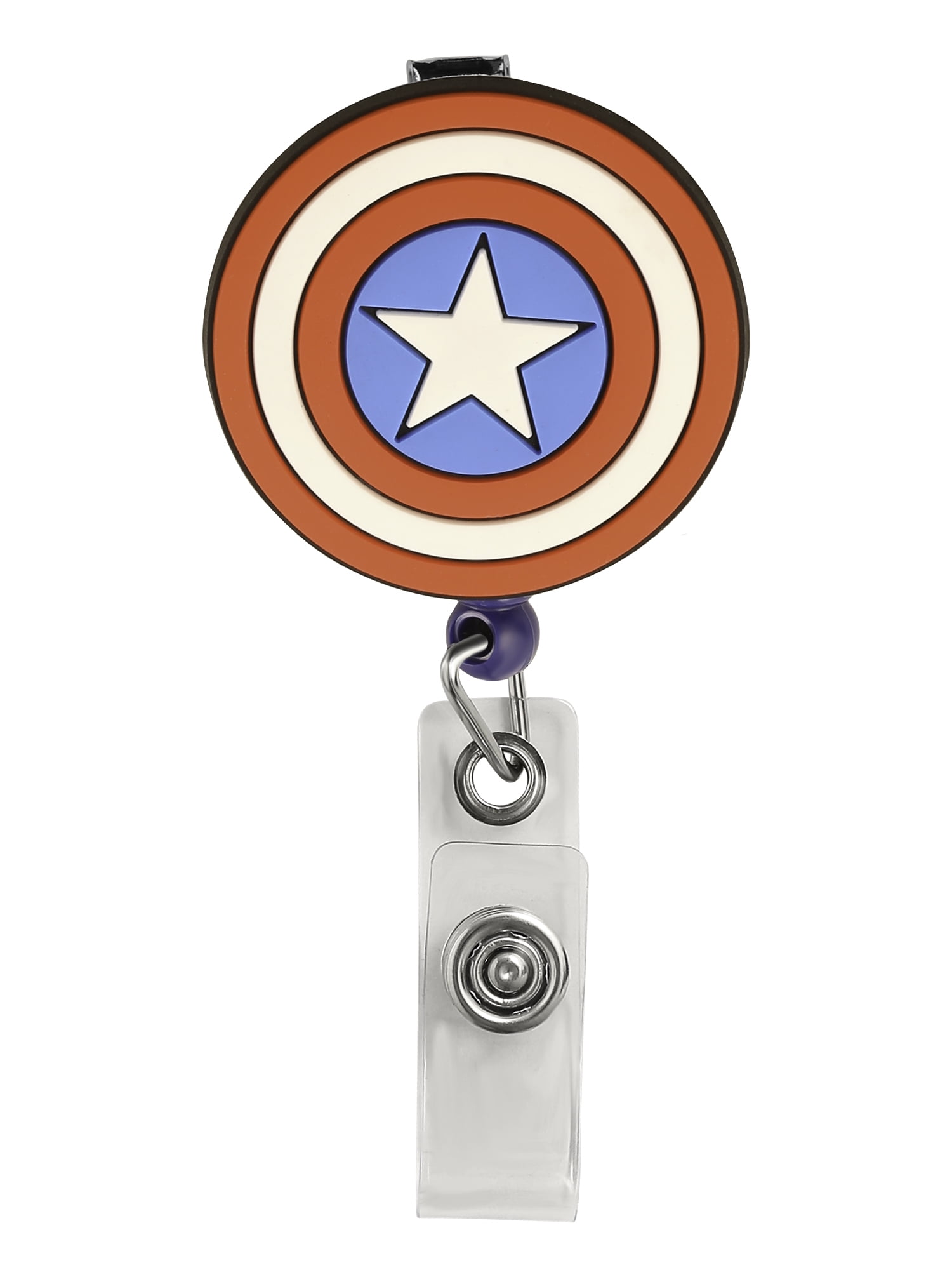 Marvel Men's Captain America Badge Reel, 26-inch Retractable ID Card ...