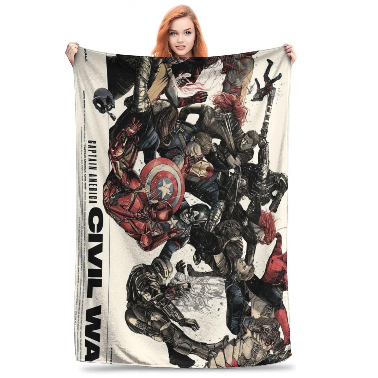 Marvel Captain America Blanket Throw Size cartoon 300GSM Luxury Blanket ...