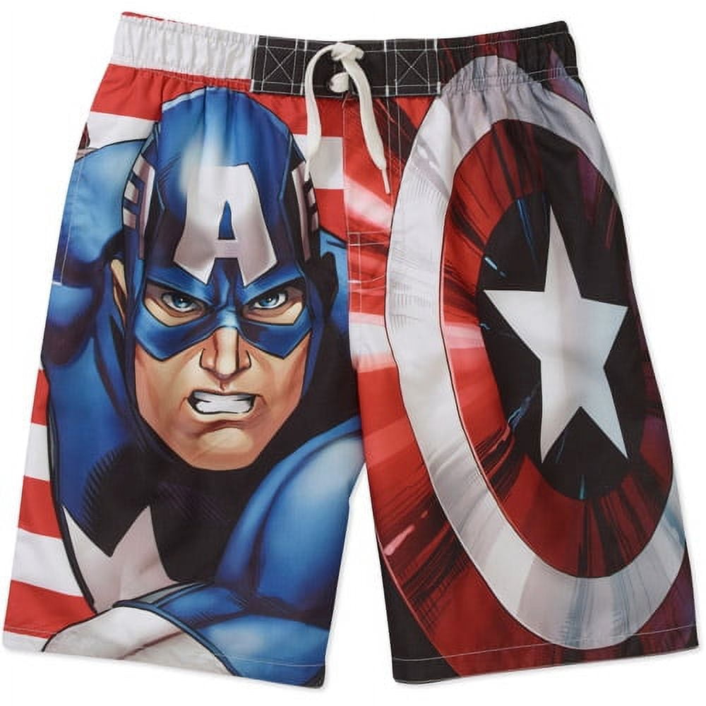 Marvel Captain America Boys Swim Shorts - Size Small - Walmart.com