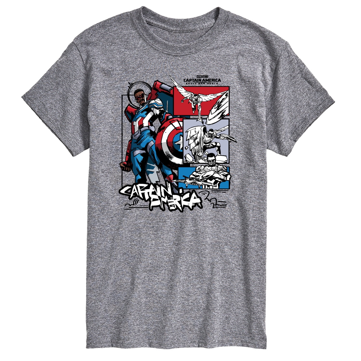 Marvel Captain America: Brave New World - Ink Grid - Men's Short Sleeve Graphic T-Shirt ...