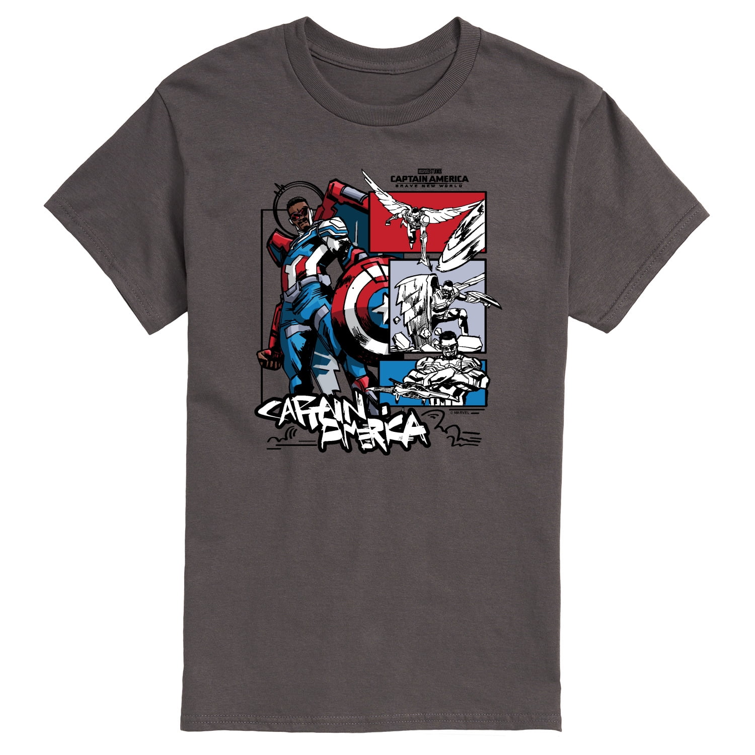 Marvel Captain America: Brave New World - Ink Grid - Men's Short Sleeve Graphic T-Shirt ...