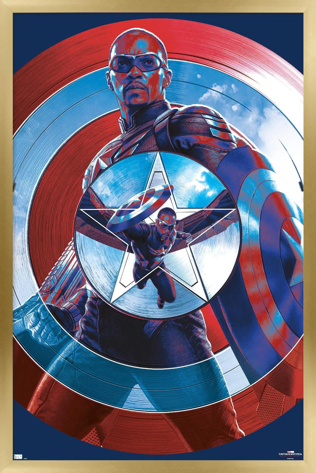 Marvel Captain America: Brave New World - Shield Wall Poster, 14.725" x ...