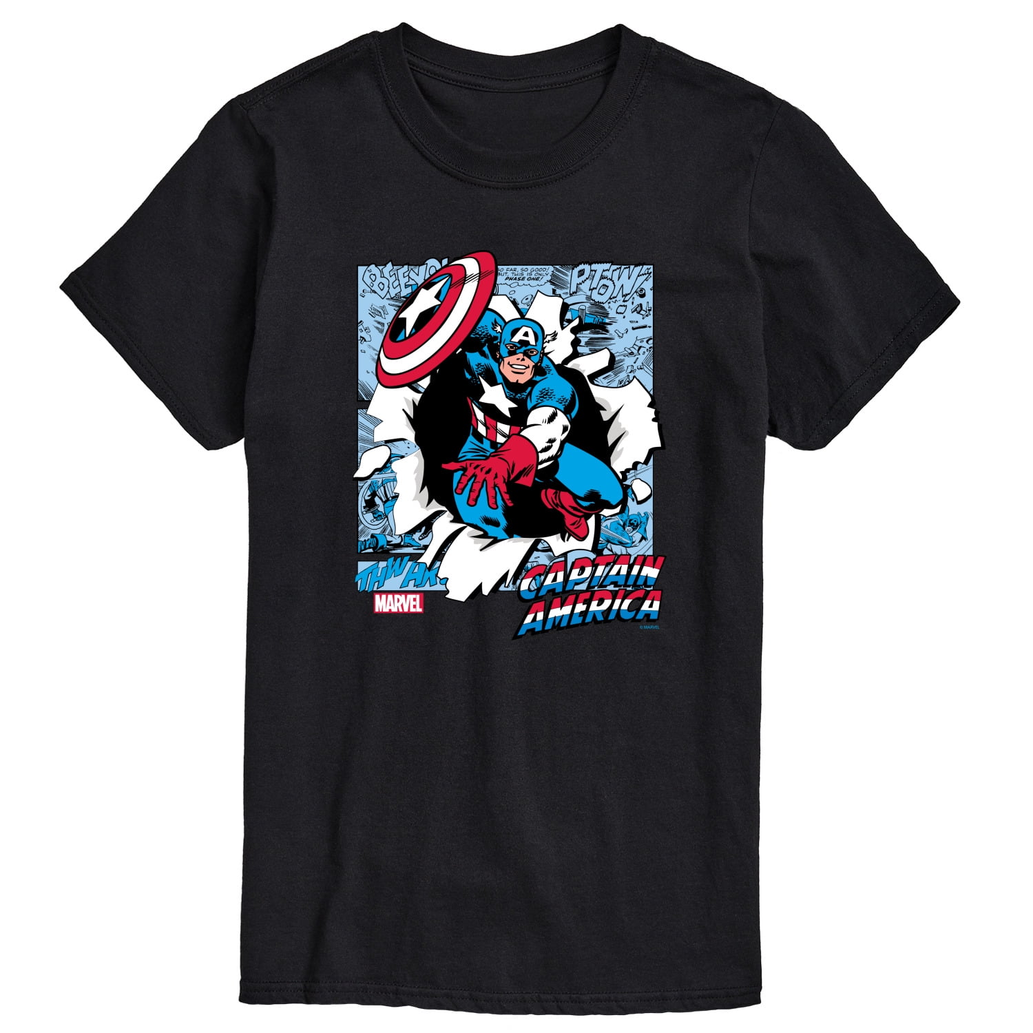 Marvel Captain America - Comic Book Panels - Men's Short Sleeve Graphic ...