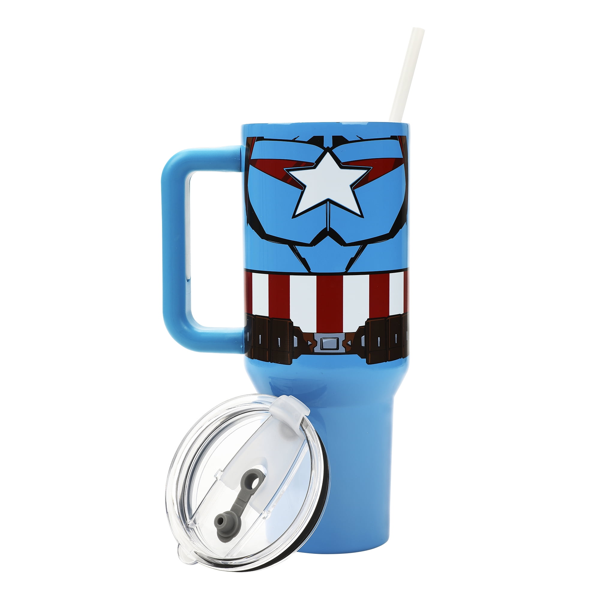 Bioworld Marvel Captain America Costume & Shield Vacuum Insulated 40 Oz ...