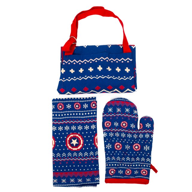 Marvel Captain America Holiday Kitchen Textile Apron Set of 3 - Walmart.com