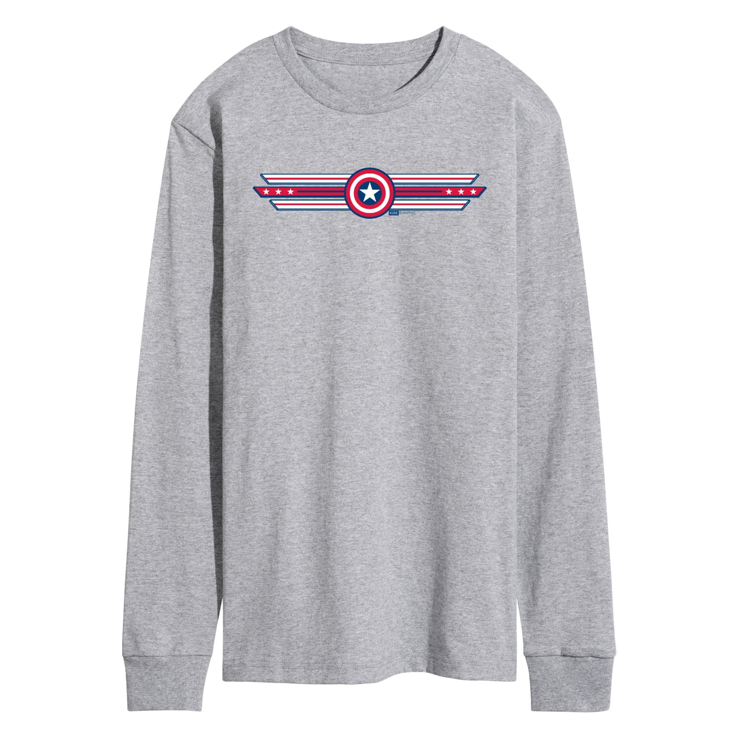 Marvel - Captain America Horizontal - Men's Long Sleeve Tee - Walmart.com