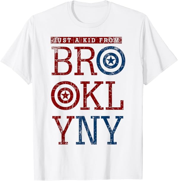 Marvel Captain America Kid From BROOKLYN Stack T-Shirt - Walmart.com