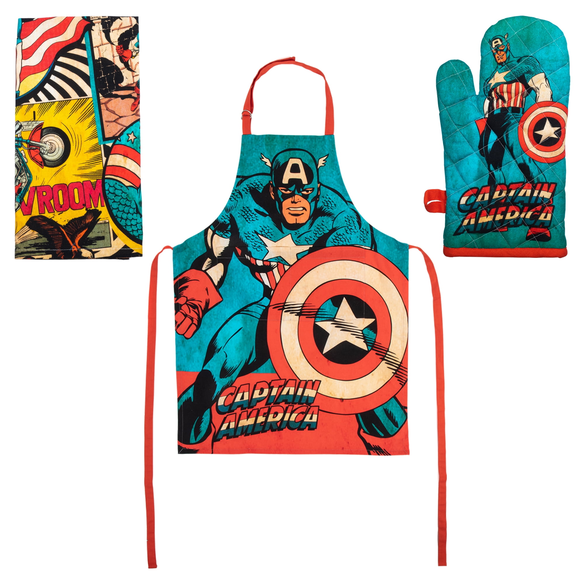 Marvel Captain America Kitchen Textile Apron Set of 3 - Walmart.com