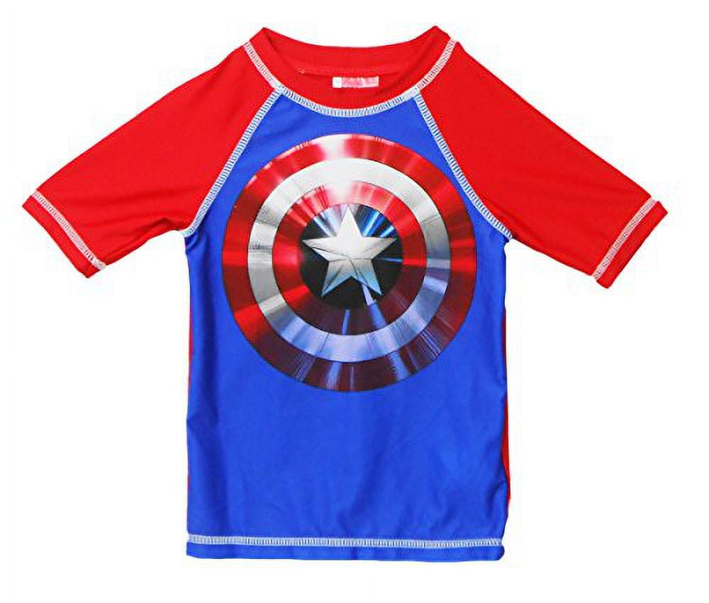 Marvel Captain America Little Boys Rash Guard Size 7 - Walmart.com