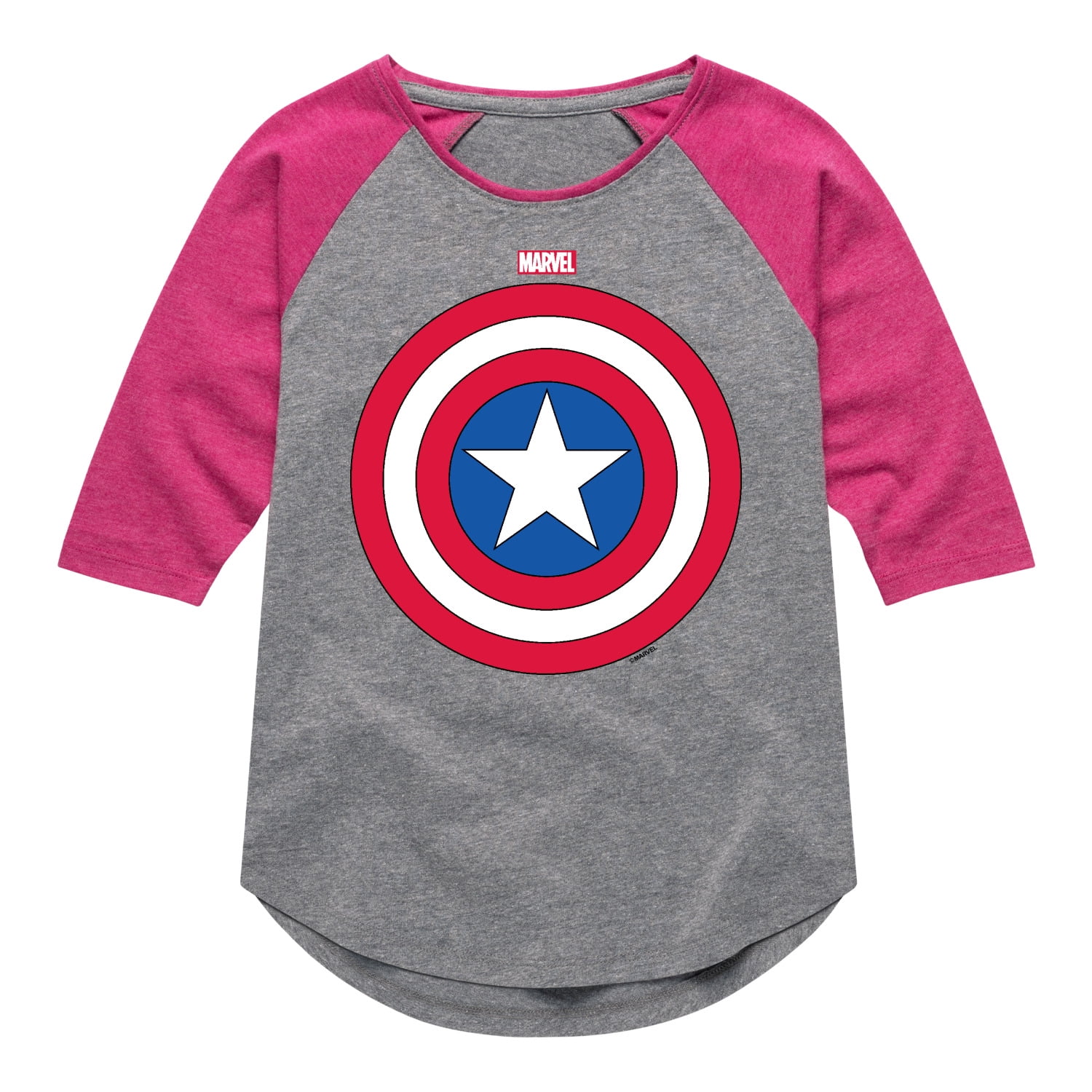 Marvel Captain America - Logo Shield - Toddler and Youth Girls Shirt ...