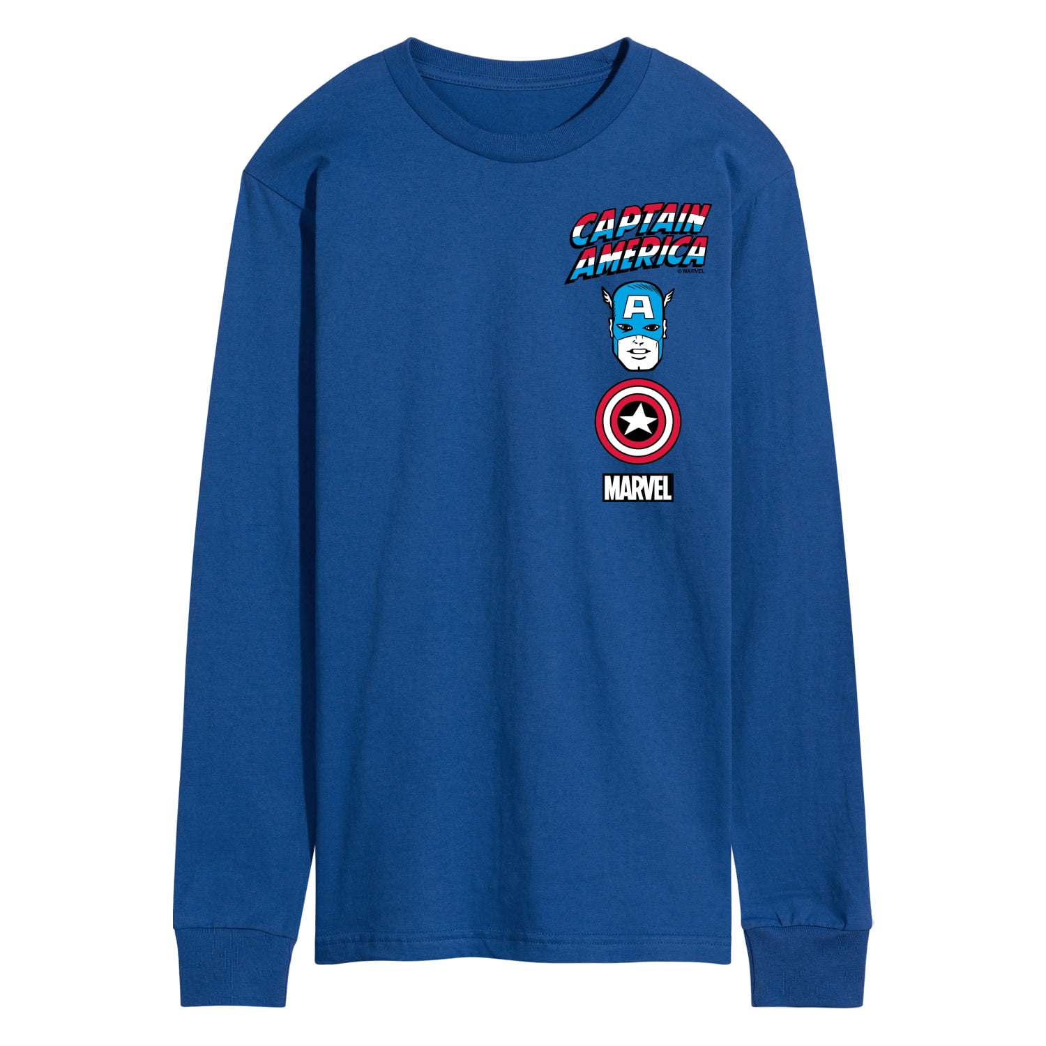 Marvel Captain America - Logo Stack - Men's Long Sleeve Graphic Tee ...