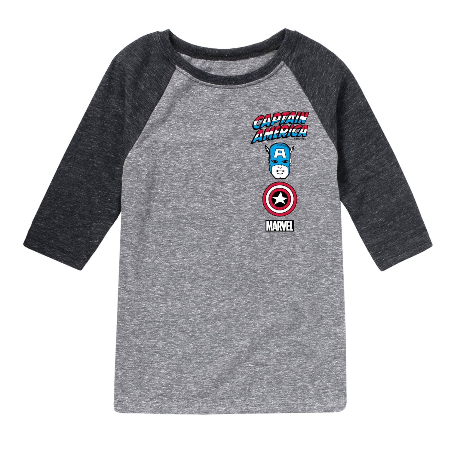 Marvel Captain America - Logo Stack - Toddler and Youth Raglan ...