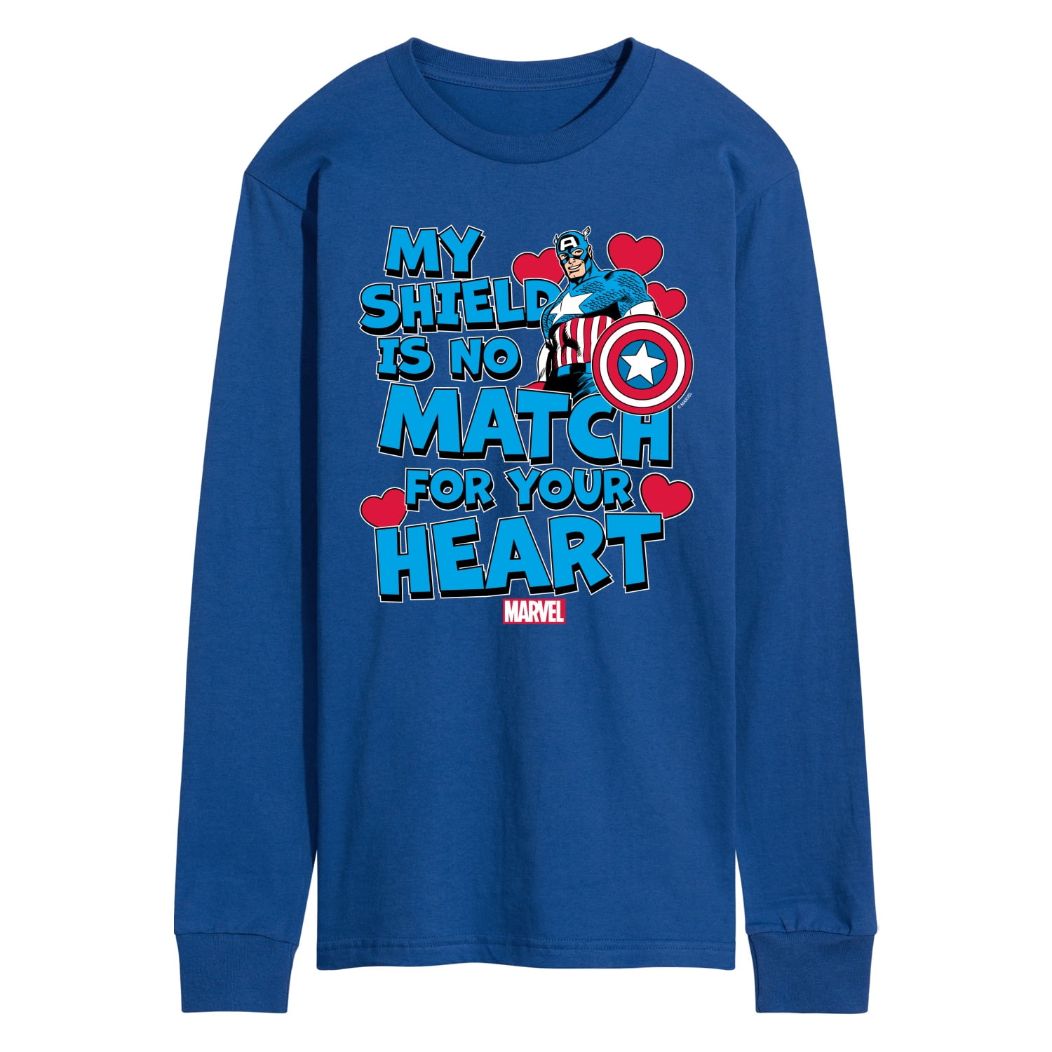 Marvel Captain America - My Shield Valentine - Adult Long Sleeve Tee ...