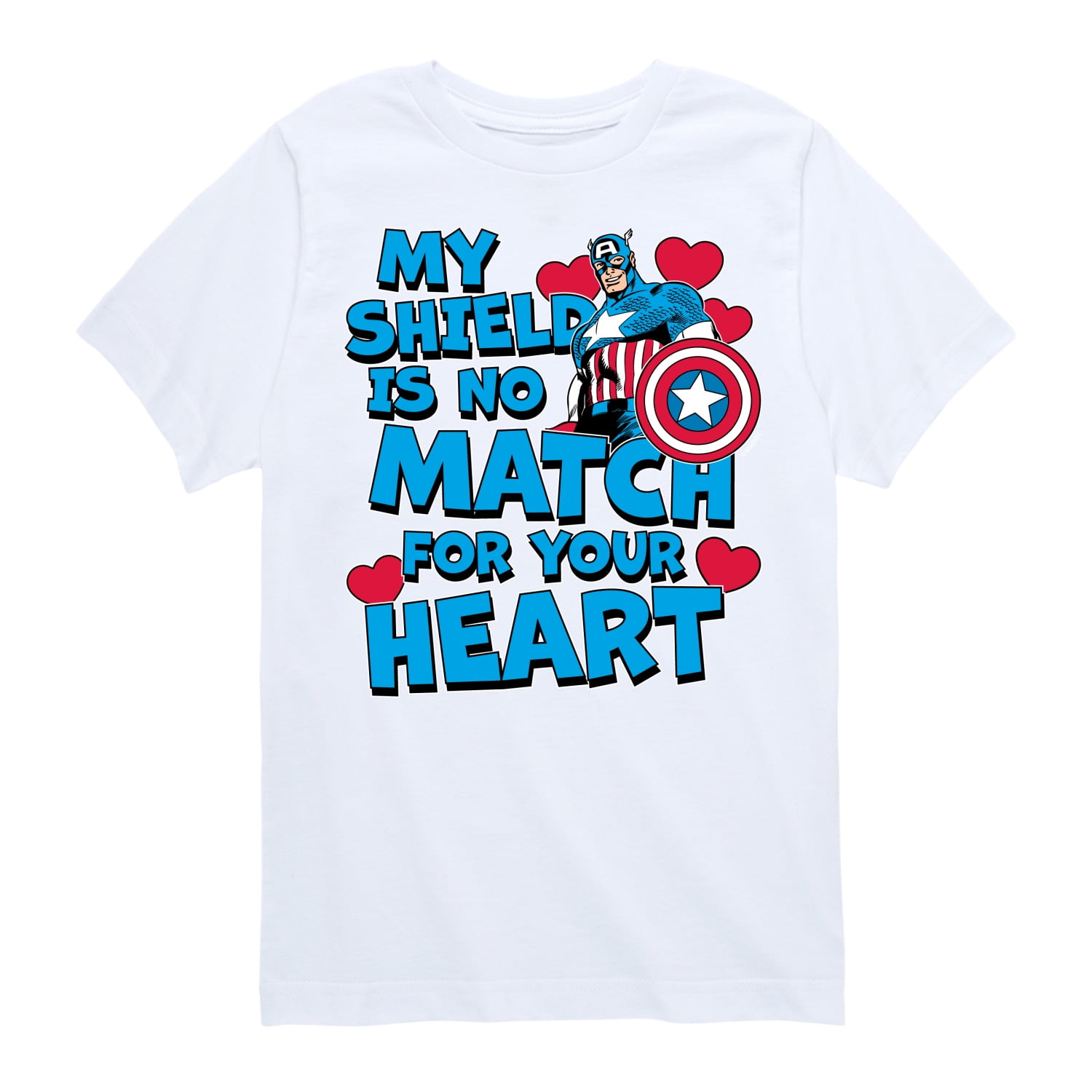 Marvel Captain America - My Shield Valentine - Toddler and Youth Short ...