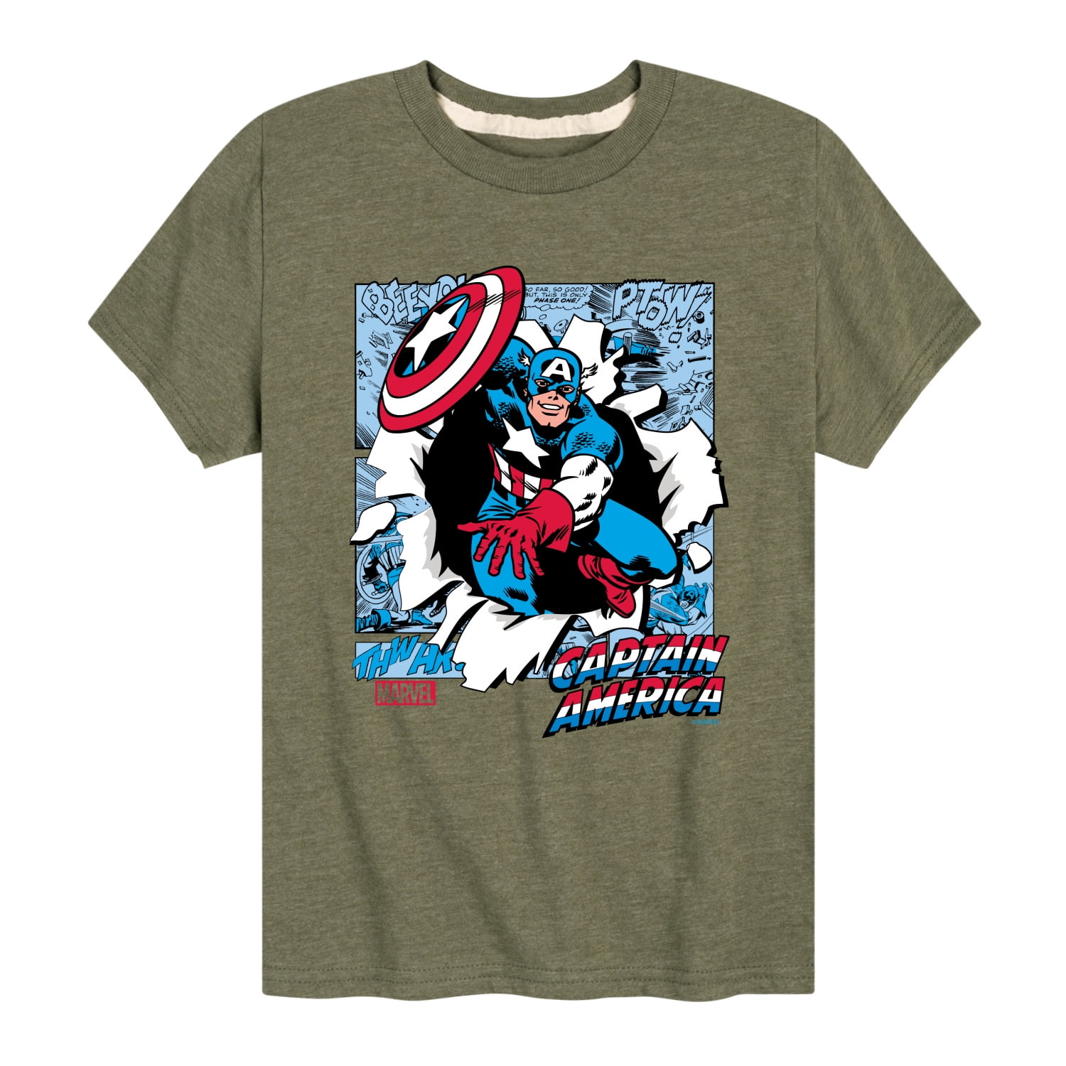 Marvel Captain America - Panels - Toddler and Youth Short Sleeve ...