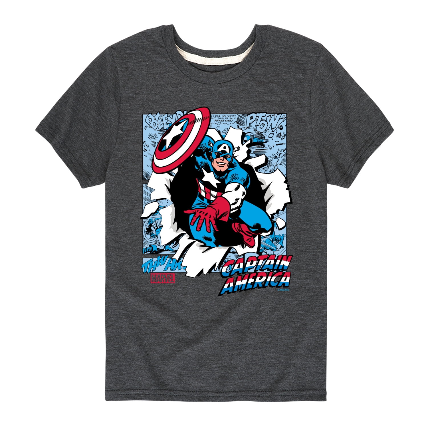 Marvel Captain America - Panels - Toddler and Youth Short Sleeve ...