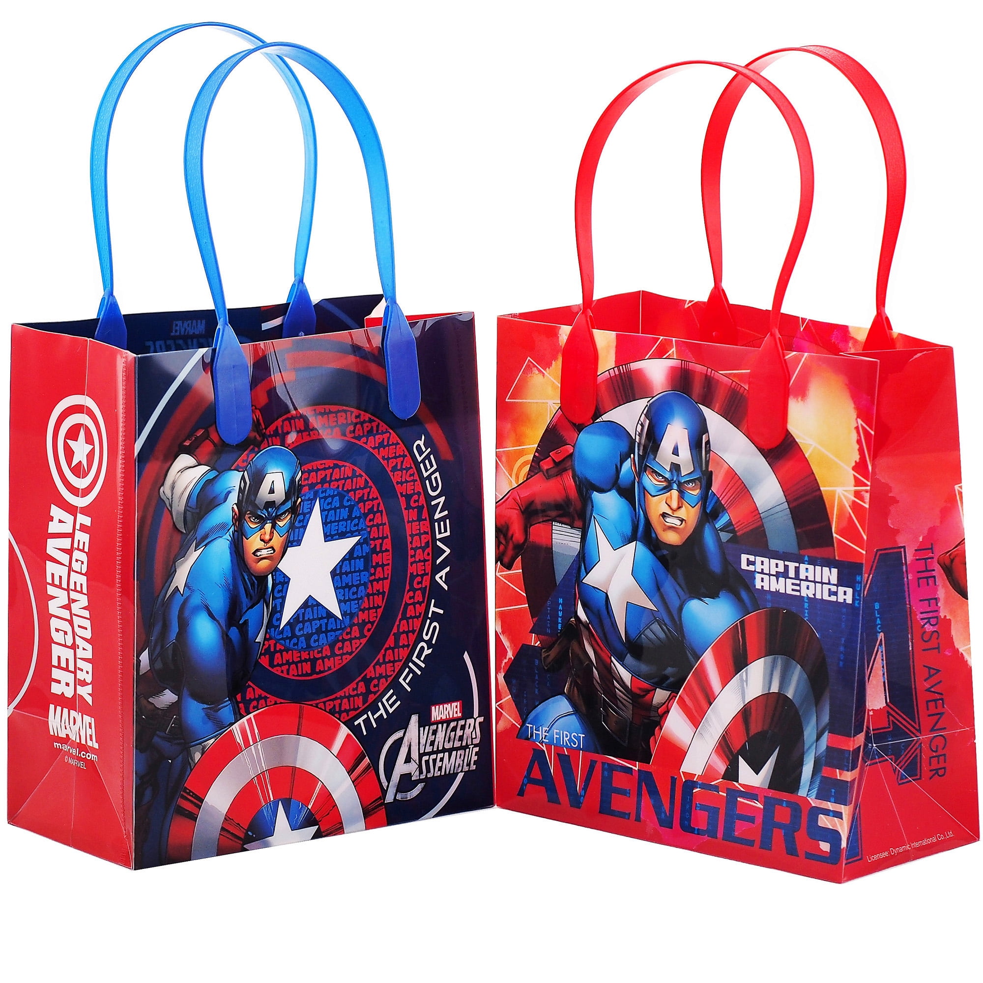 Marvel Captain America Plastic Gift Bags, 6" in, 12 Pack - Walmart.com