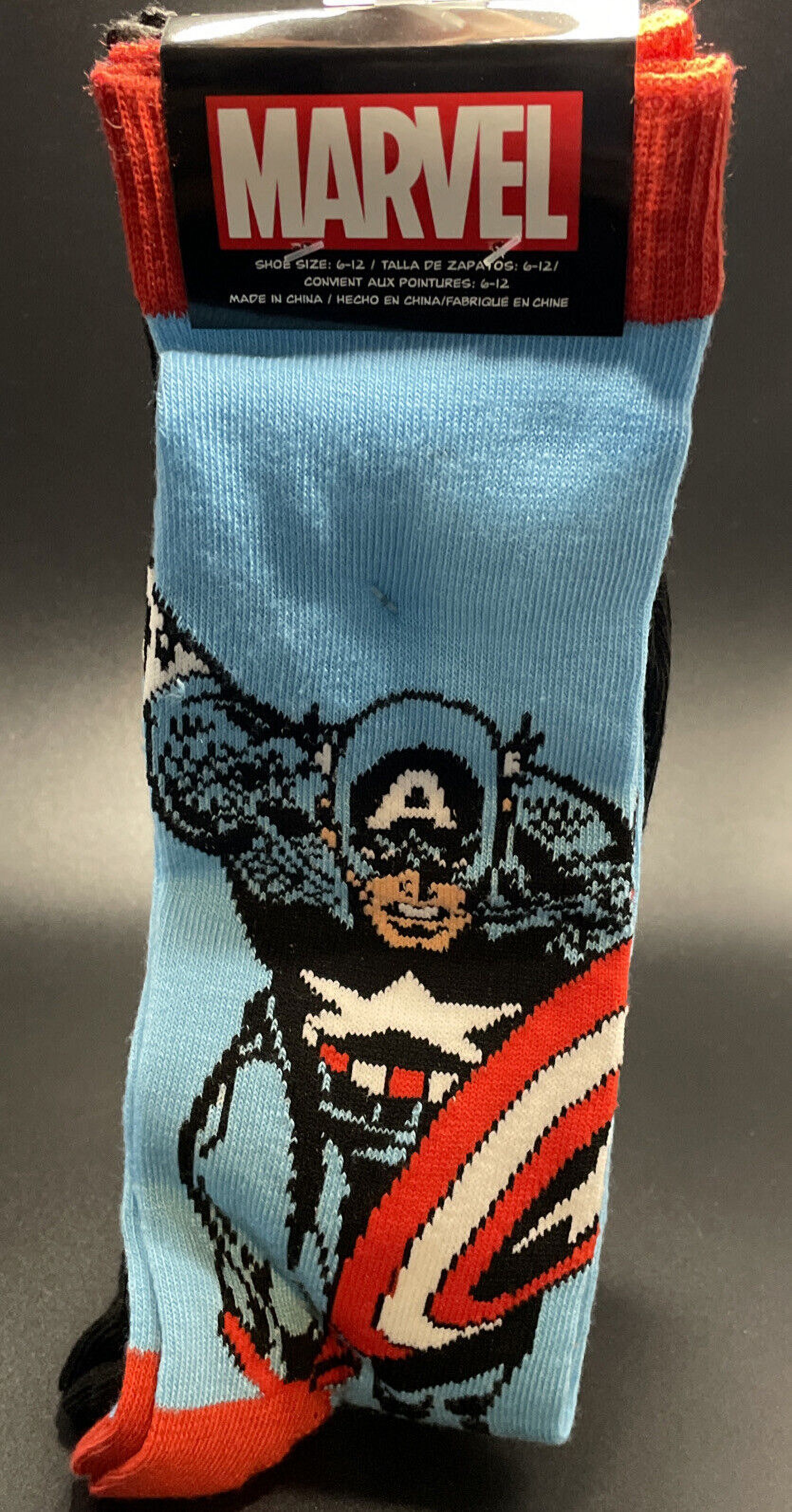 Marvel Captain America Pose & Avenger Heroes Mens Socks 2 Pairs Size 6 ...