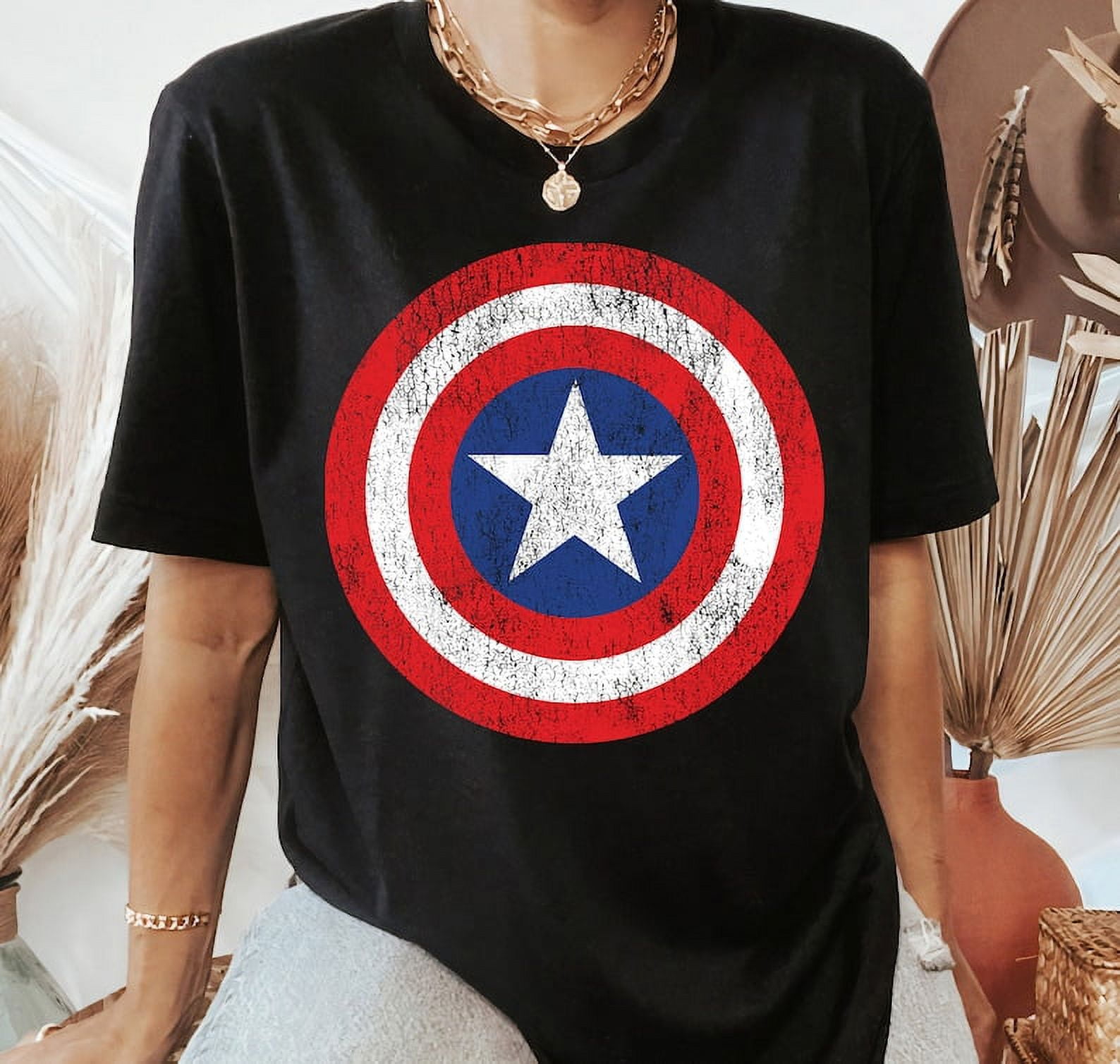 Marvel Captain America Shield Logo Shirt - Walmart.com