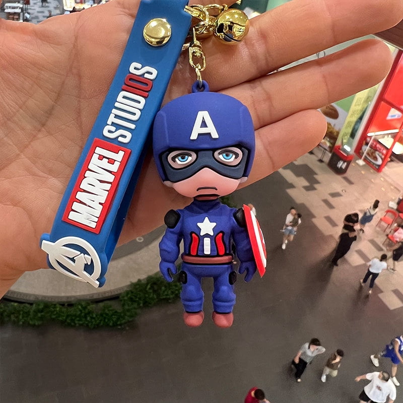 Marvel Captain America Spider-Man Iron Man Keychain Avengers Figure ...