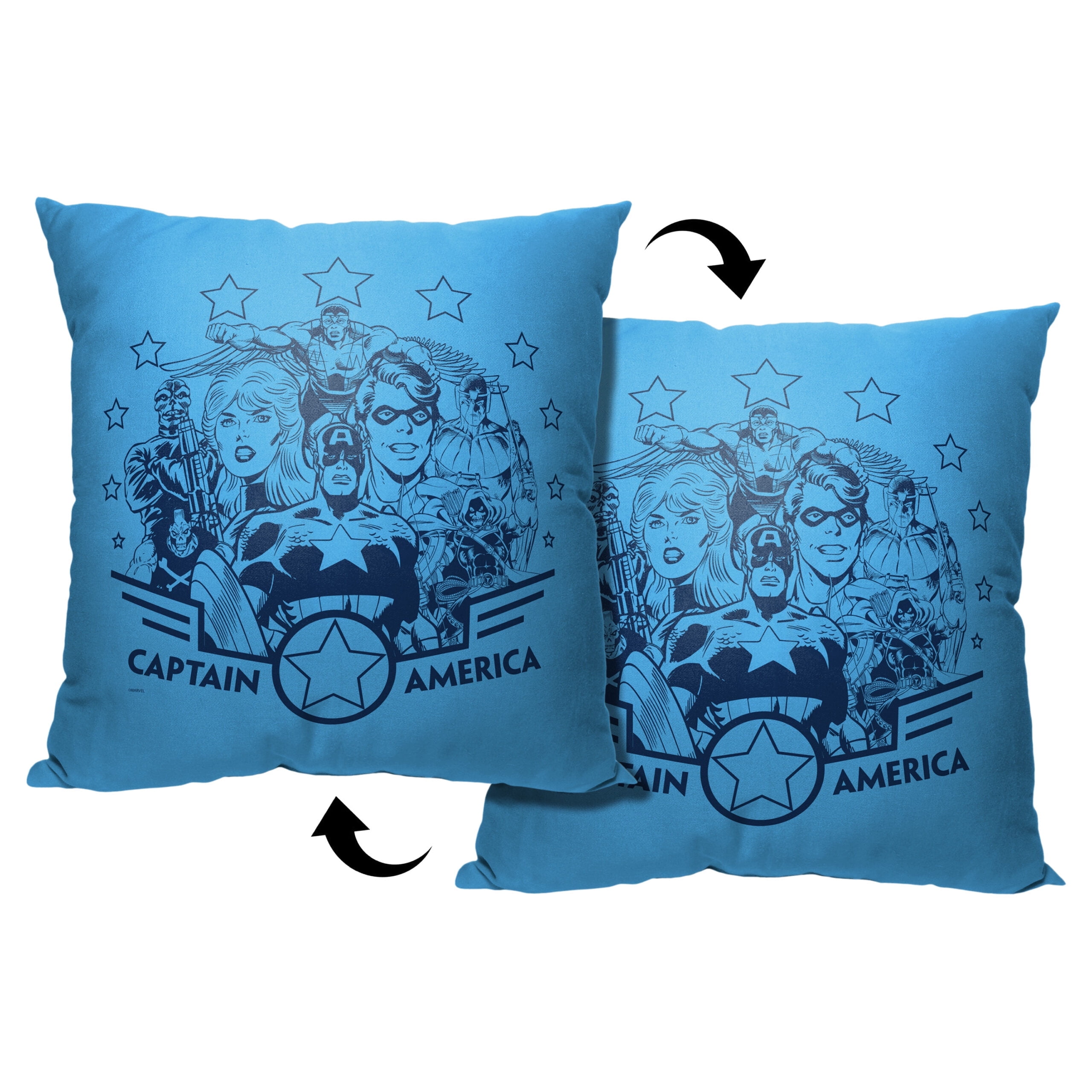 Marvel Captain America Stars And Shields Kids Printed Throw Pillow, 18 ...