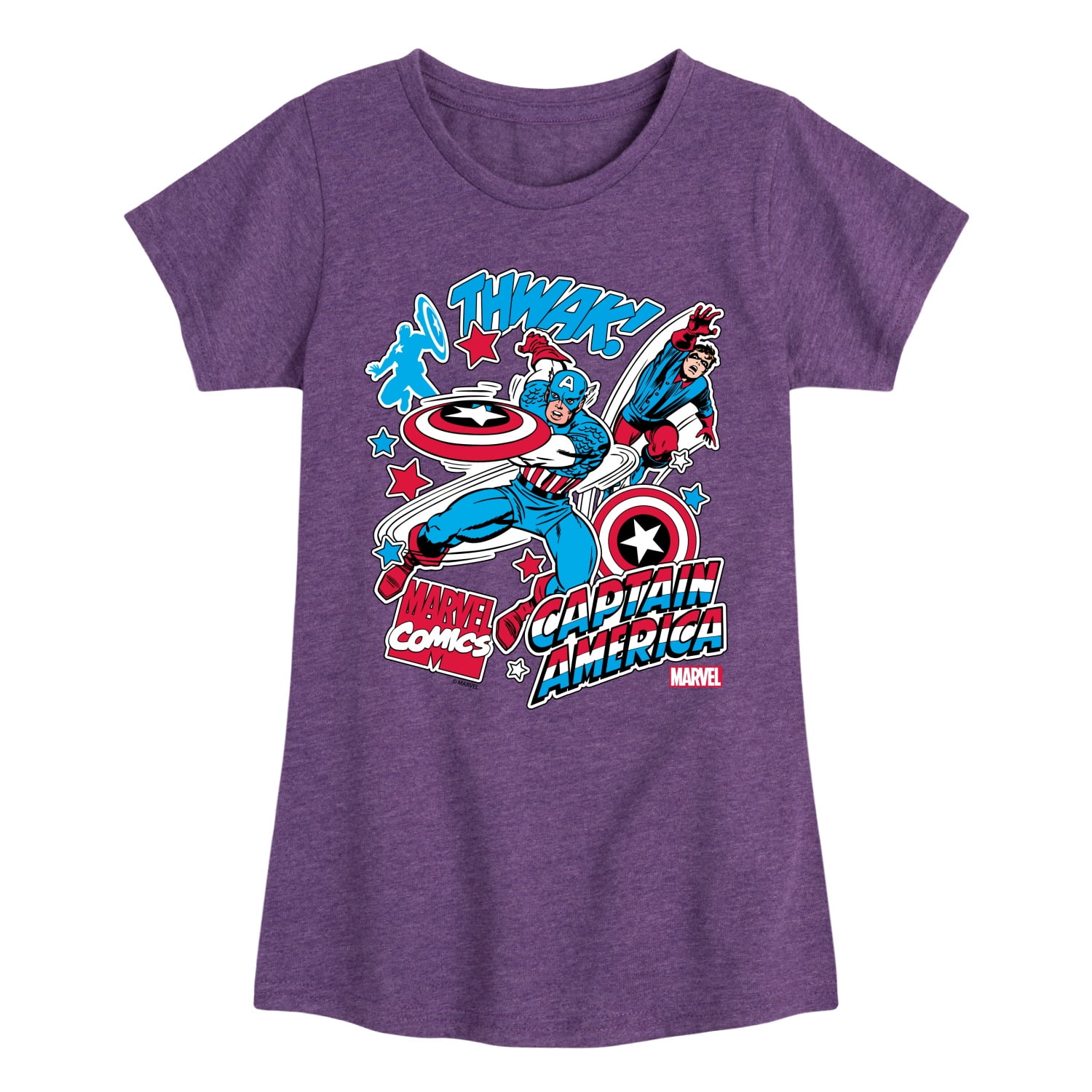 Marvel Captain America - Stickers - Toddler and Youth Girls Fitted ...