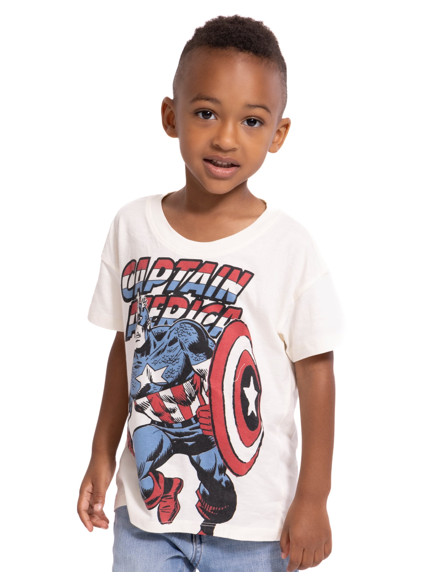 Marvel Captain America Toddler Boys Graphic Tee with Short Sleeves ...
