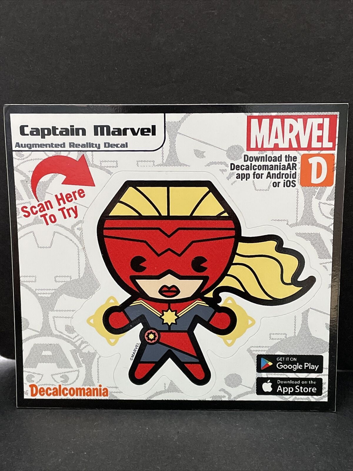Marvel Captain Marvel Kawaii Vinyl Augmented Reality Decal Sticker 3 ...