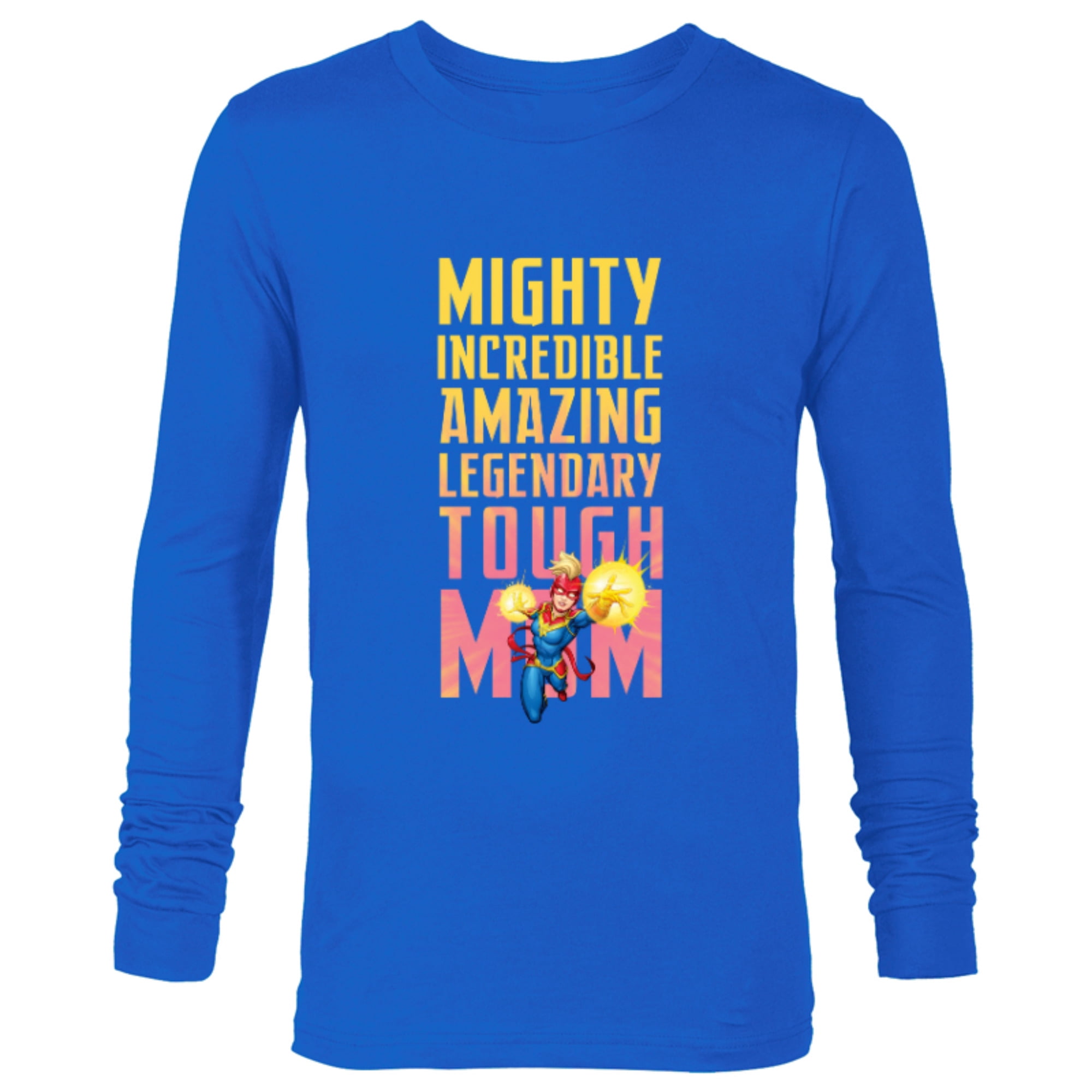 Marvel Captain Marvel Mighty Tough Mom Birthday Mother’s Day - Long Sleeve T-Shirt for Men ...