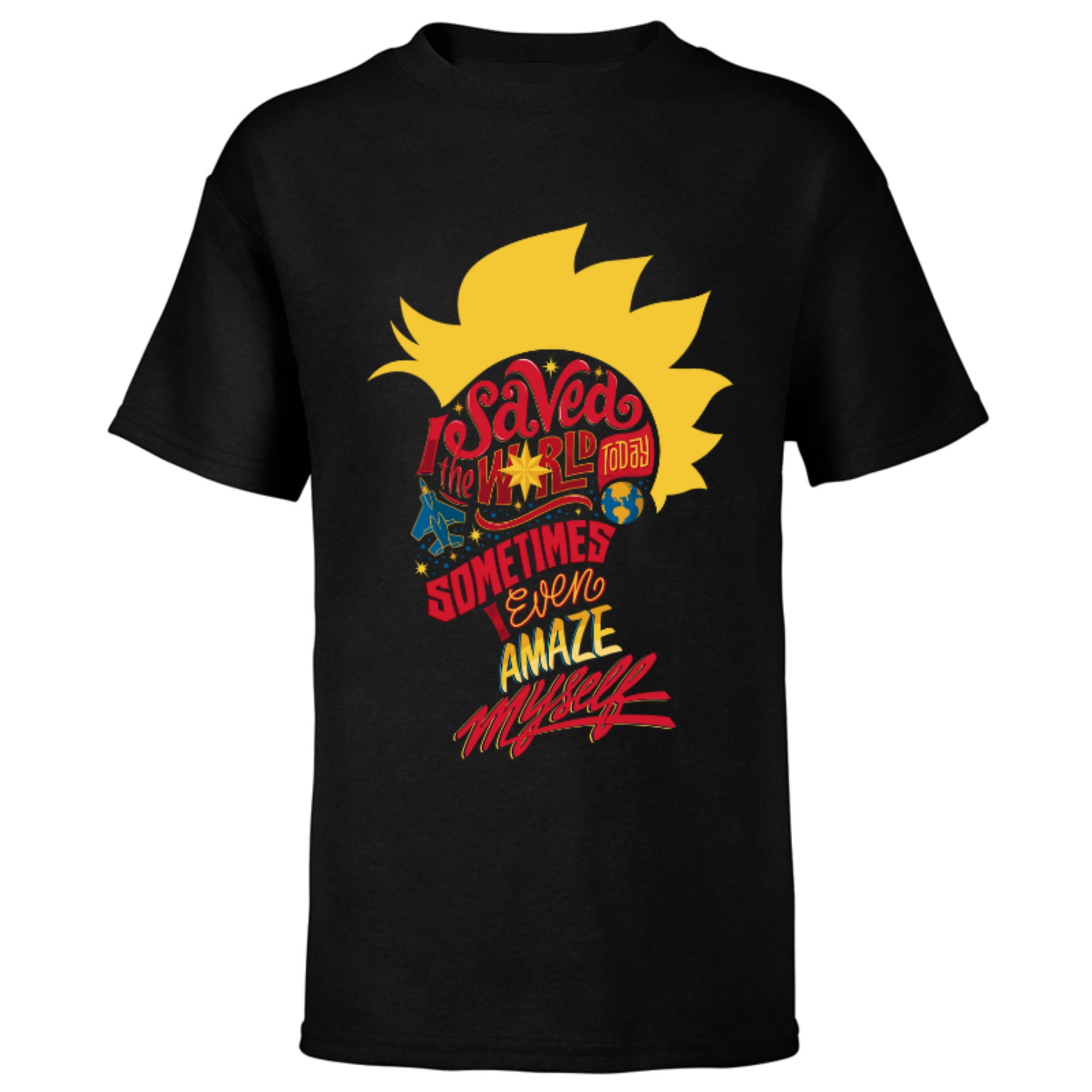 Marvel Captain Marvel Mohawk I Saved The World Today - Short Sleeve T ...