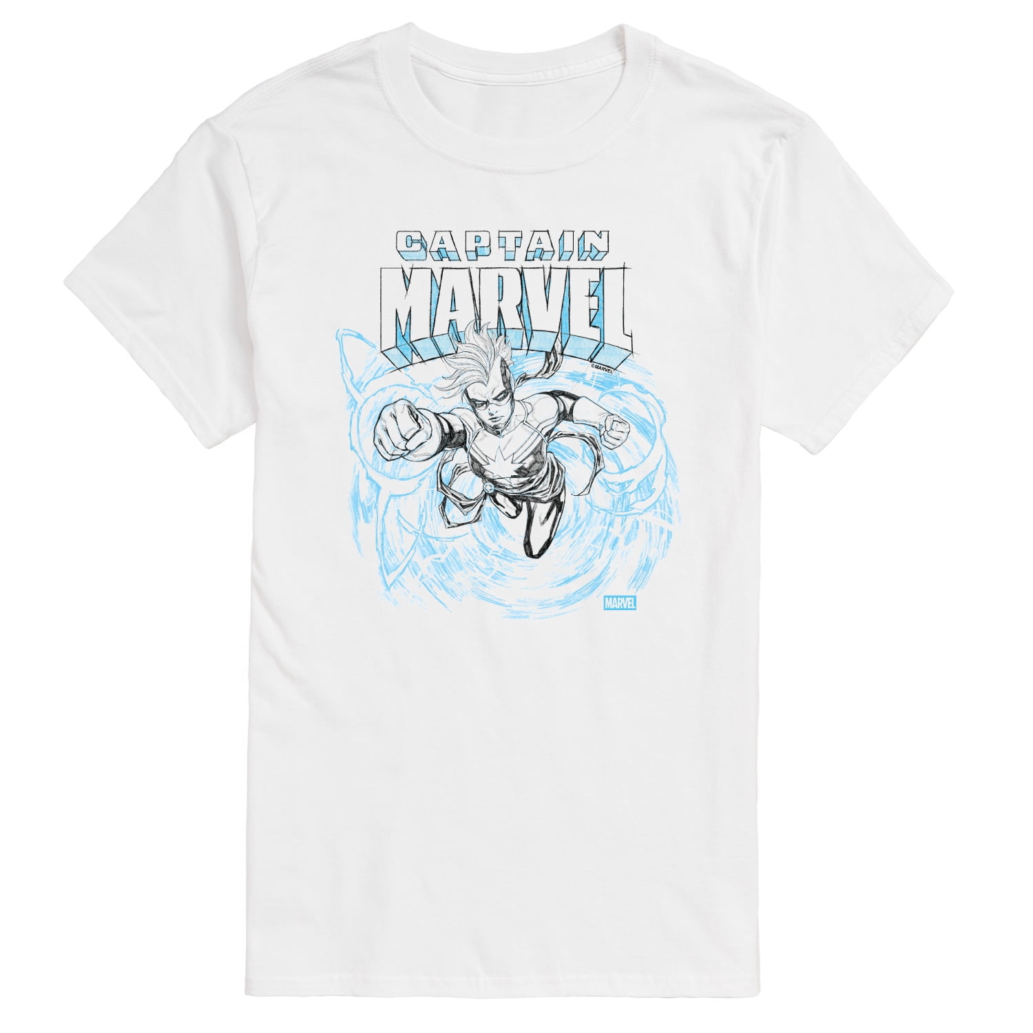 Marvel - Captain Marvel Sketch - Men's Short Sleeve Graphic T-Shirt ...