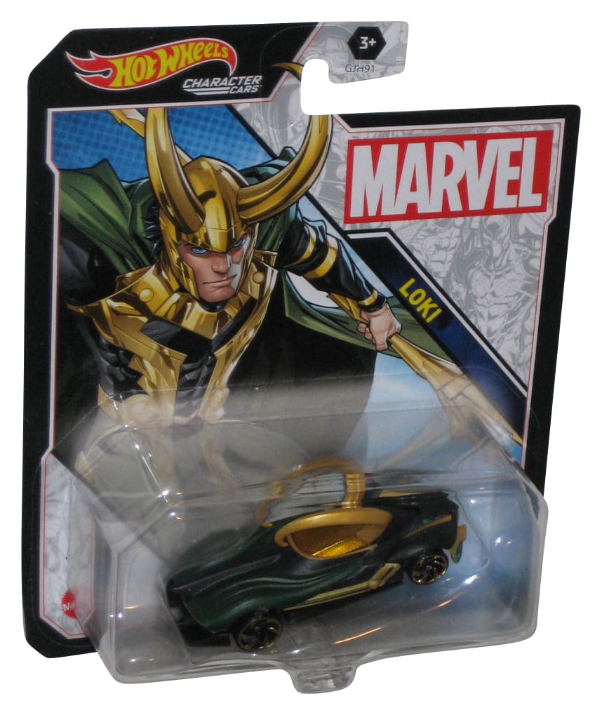 Marvel Character Cars Loki (2020) Mattel Hot Wheels Green Toy Car ...