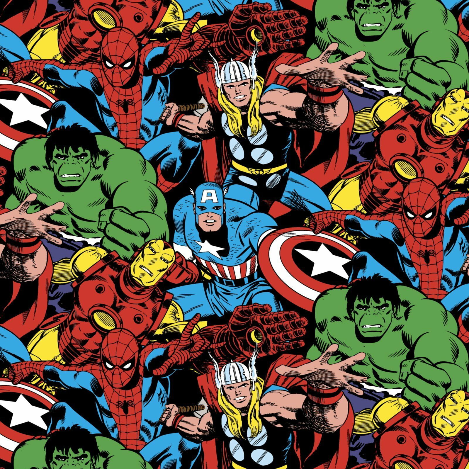 Marvel 100% Cotton Fabric, Comic Characters Pack, Material by the Yard ...