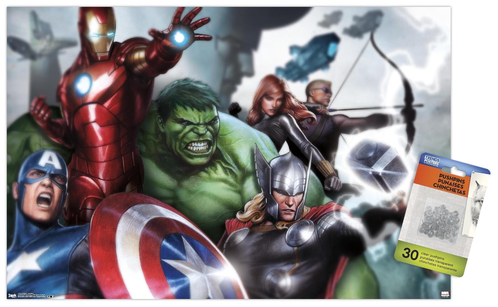 Marvel Cinematic Universe - Avengers - Assemble Wall Poster with Push ...