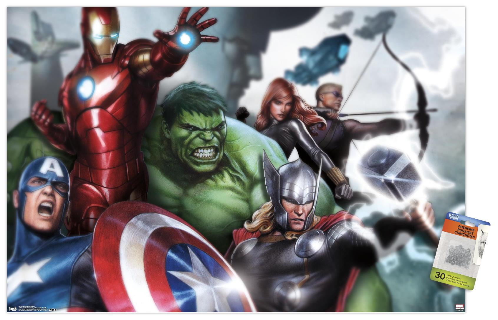 Marvel Cinematic Universe - Avengers - Assemble Wall Poster with Push ...