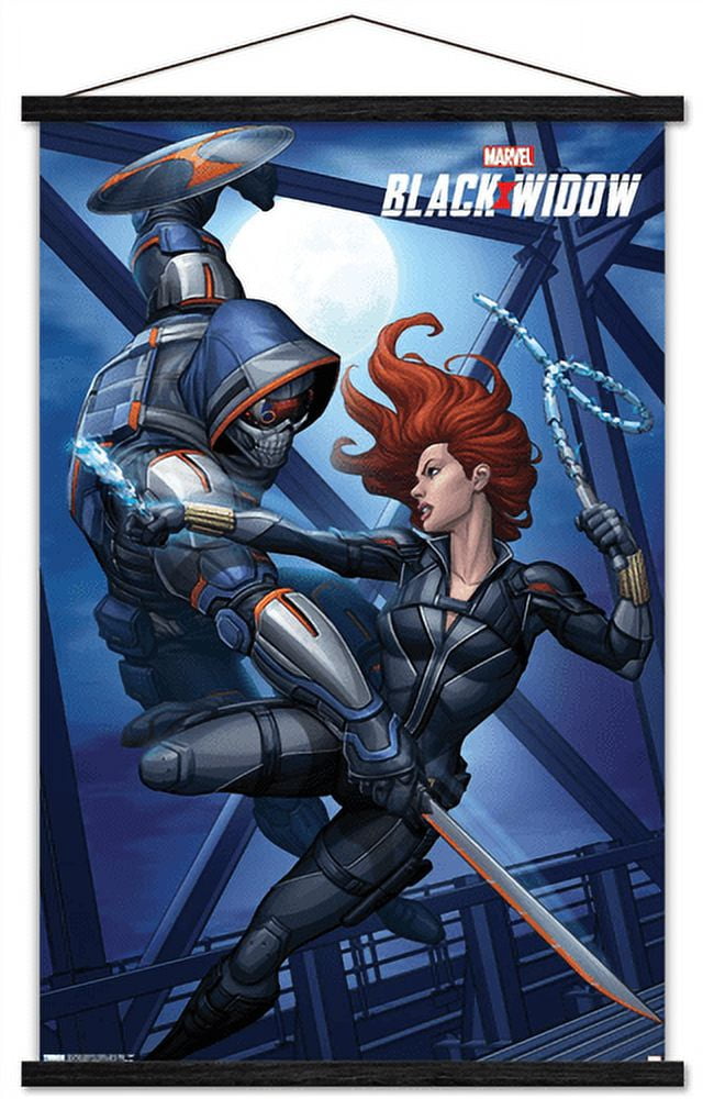 Marvel Cinematic Universe - Black Widow - Fight Wall Poster with Wooden ...