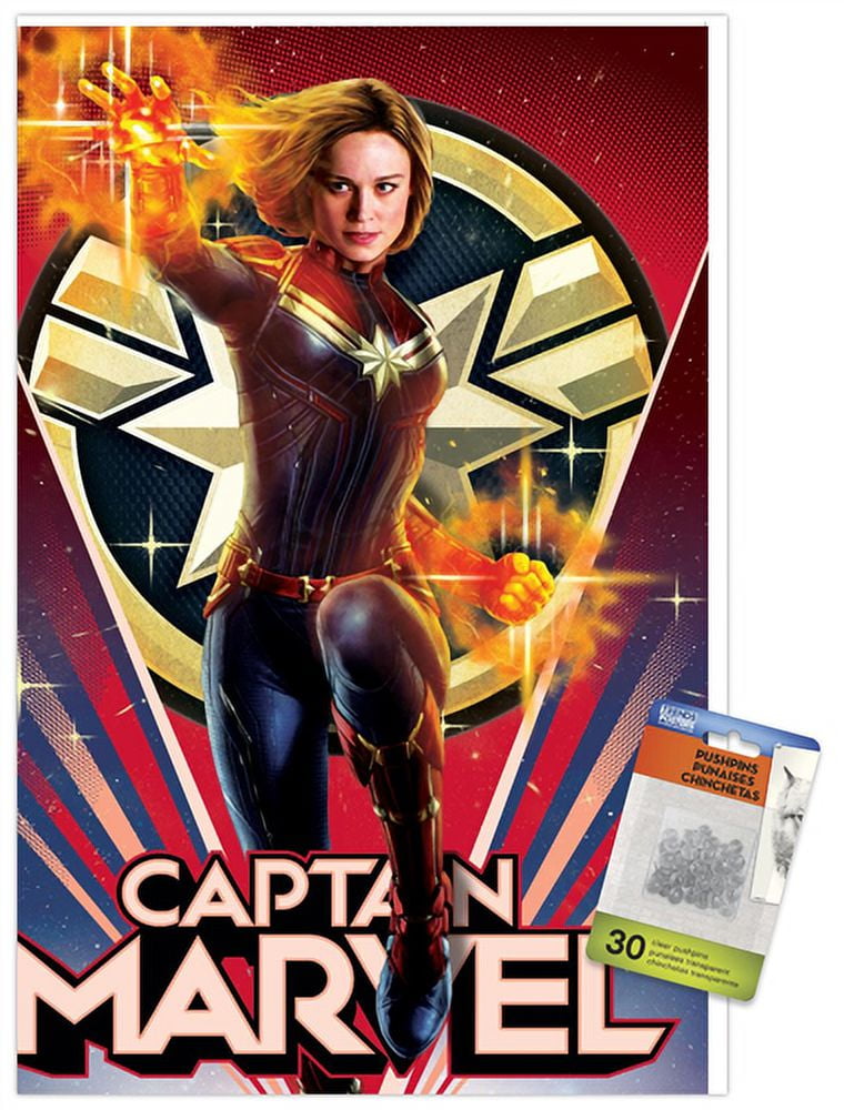 Marvel Cinematic Universe - Captain Marvel - Heroic Wall Poster with ...