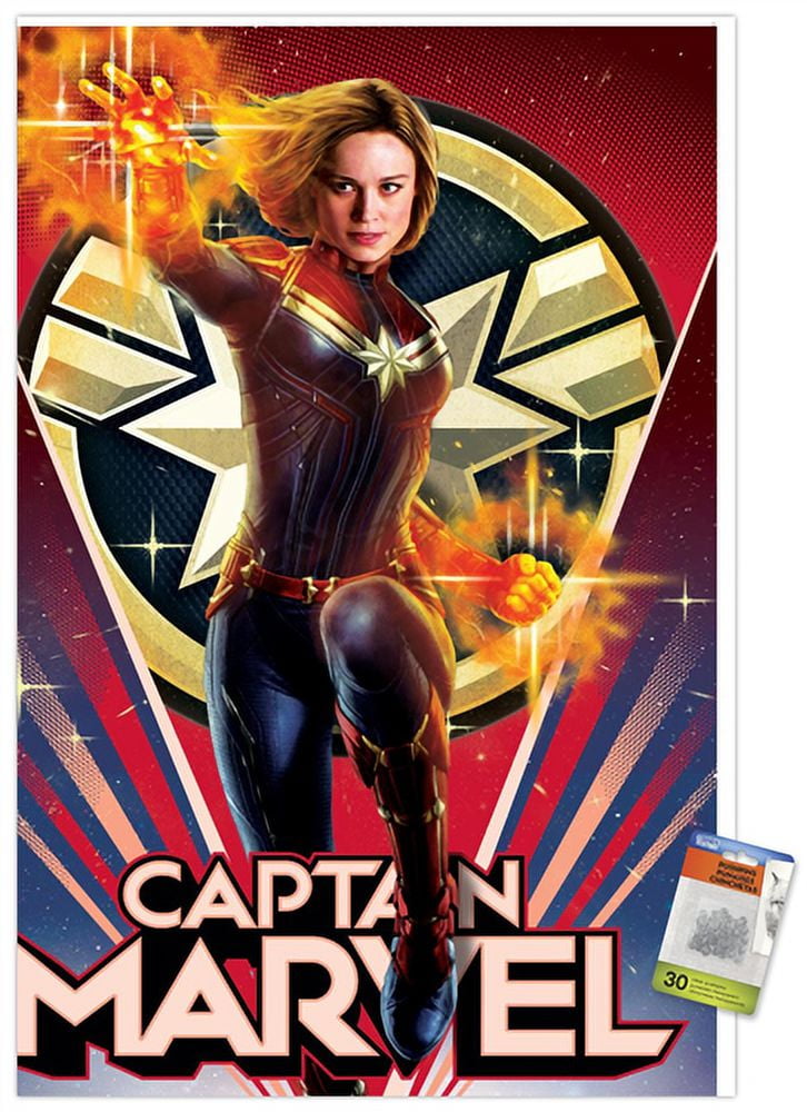 Marvel Cinematic Universe - Captain Marvel - Heroic Wall Poster with ...