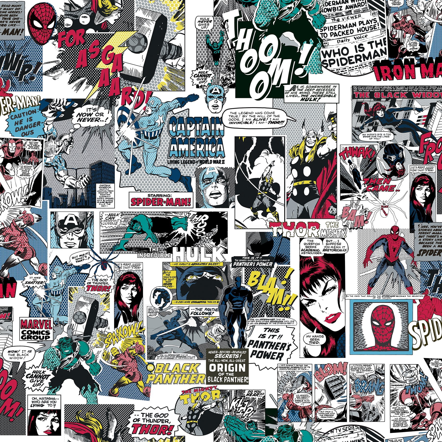 Marvel Classic Comics Peel & Stick Wallpaper - Walmart.com