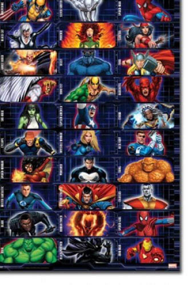 Marvel Collage - Comic Poster (Spiderman, Iron Man, The Thing ...