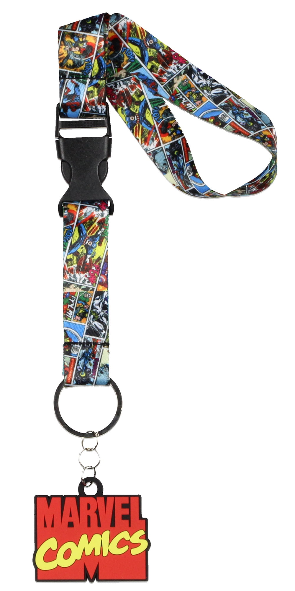 Marvel Comic Book Pages Wristlet Strap Lanyard for Keys with 2" Rubber ...
