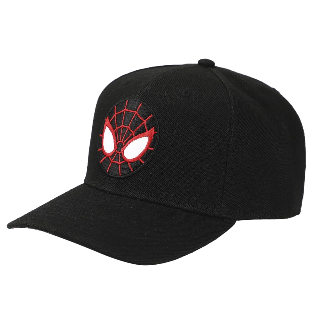 Marvel Comic Book Spiderman Miles Morales Mask Black Snapback Hat ...